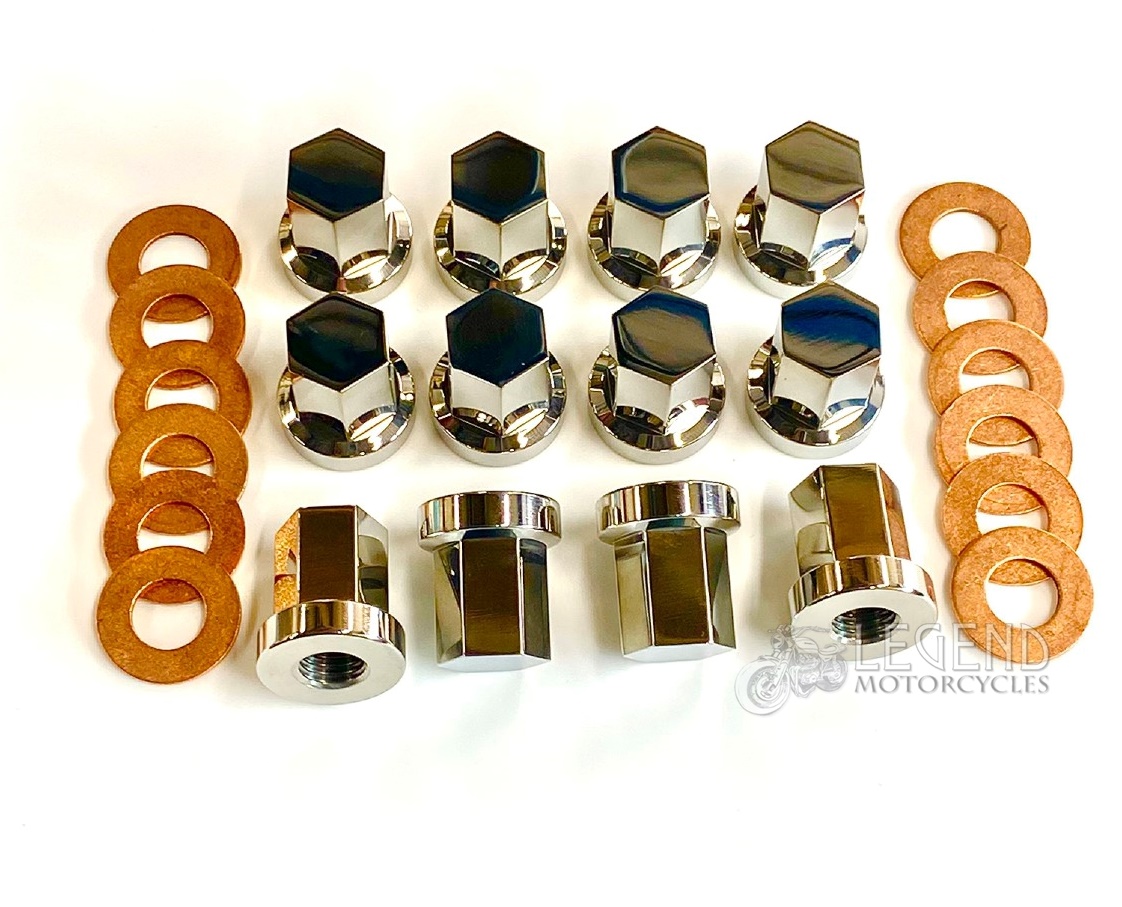 X12 Stainless Steel Cylinder Head Nuts & Copper Washers — A8-18 ...